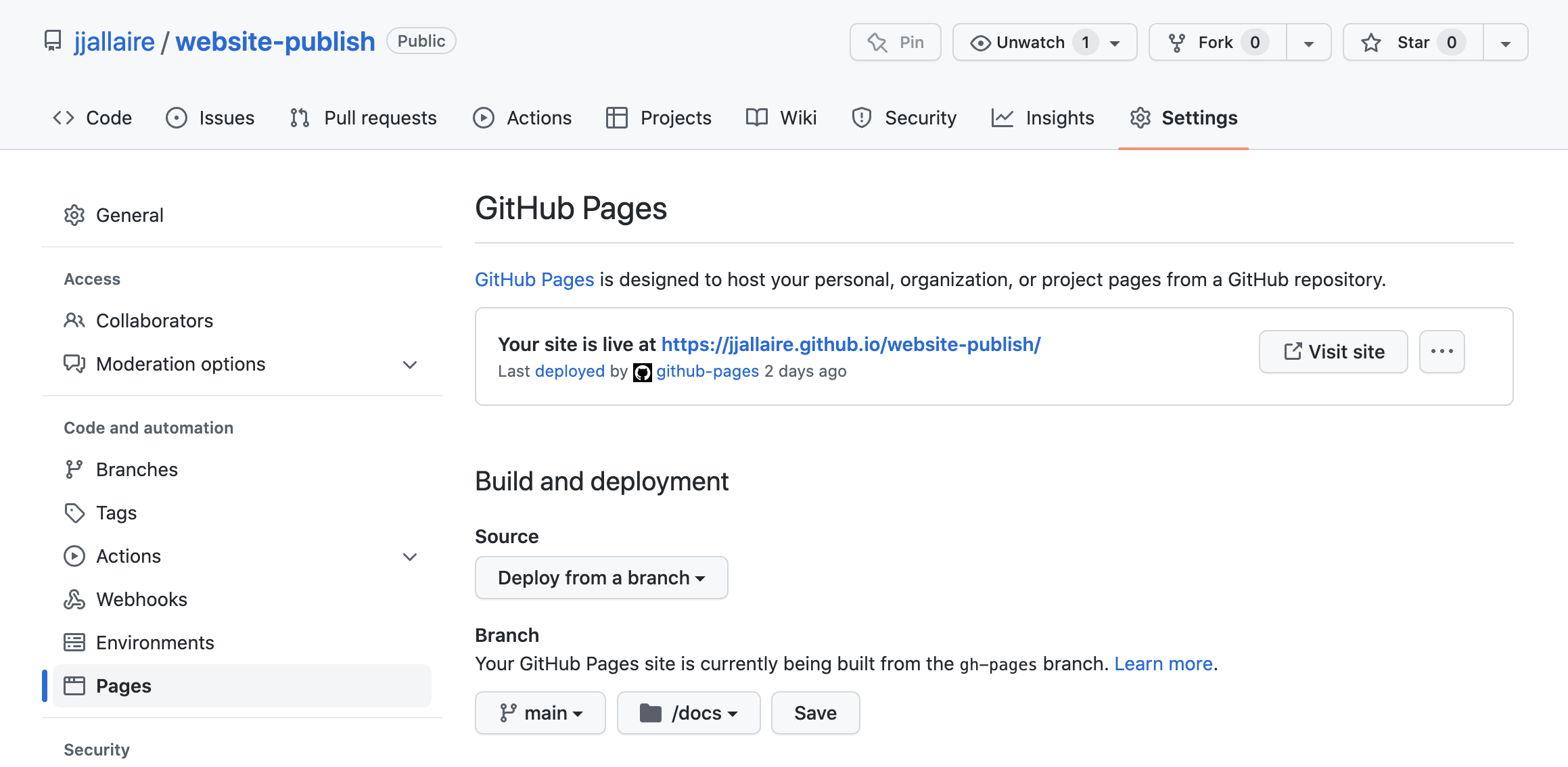 GitHub Pages – Quarto